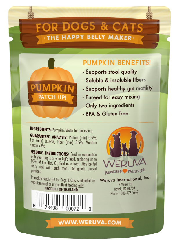 Weruva Pumpkin Patch Up!, Pumpkin Puree Pet Food Supplement for Dogs ...
